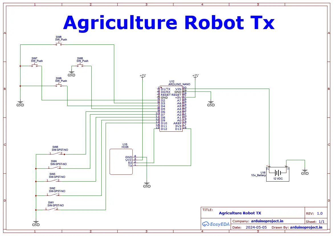 Agriculture Robot Using Arduino Nano – projectiot