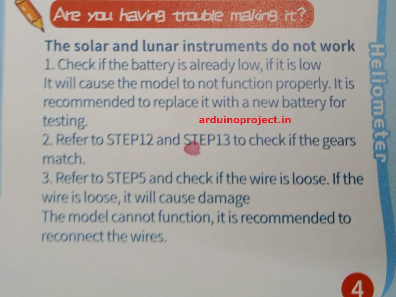 Heliometer – projectiot